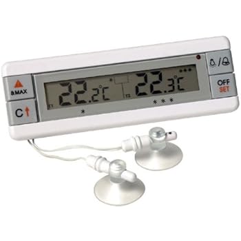 Fridge and Freezer alarm thermometer with dual sensors - displays ...