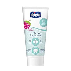 Chicco Toothpaste, Strawberry Flavour for 12m+ Baby, Fluoride-free ...