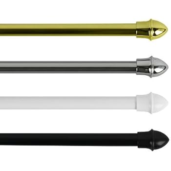 Cafe Rod Net curtain pole extendable 55cm - 85cm MATT BLACK ...