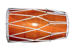 Handmade Wooden Dholak Indian Folk Musical Instrument: Amazon.in ...