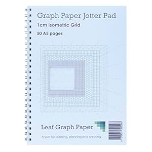 A5 Isometric Graph Paper 10mm 1cm - Jotter Pad 50 Landscape Pages ...