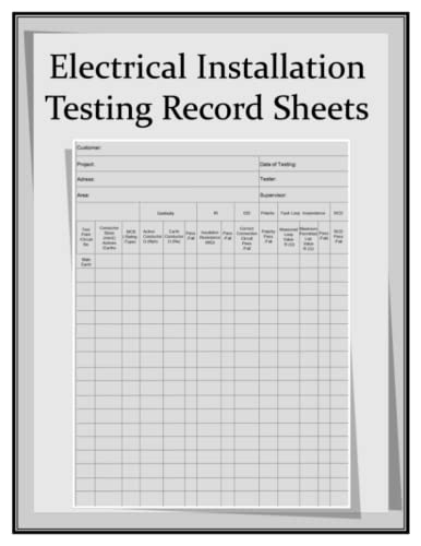 Electrical Installation Testing Record Sheets: Electrical Inspection ...