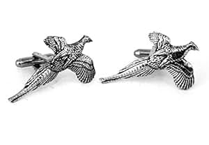 Pheasant Cufflinks in Fine English Pewter: Amazon.co.uk: Jewellery