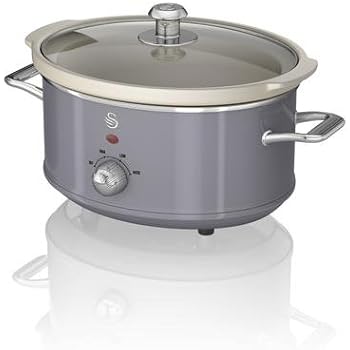 Swan SF17021GRN 3.5 Litre Retro Slow Cooker with Removable Ceramic Pot ...