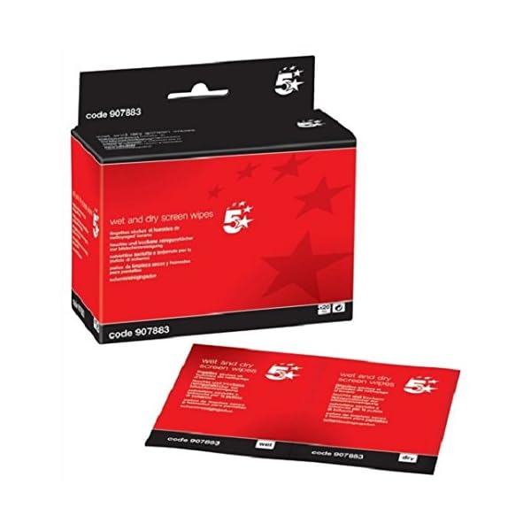 5 Star Screen Cleaning Duo Sachets Pairs of Wet and Dry Wipes [Pack of ...