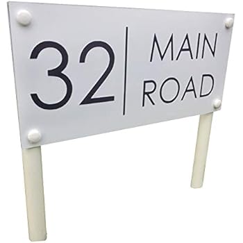 FREESTANDING MODERN HOUSE SIGN DOOR NUMBER ADDRESS PLAQUE GROUND STAKE ...