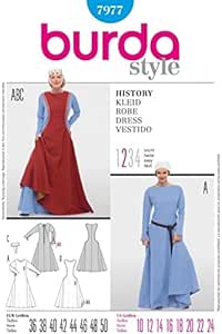 Burda Ladies Sewing Pattern 7977 - Historical Damsel Dress Costumes ...