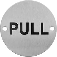 V Safety Fire door 'PUSH' Sign, Stainless Steel, 76mm, Safety Sign with ...