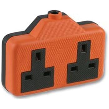 Rubber Extension Lead Cable Socket 2 Gang Double 13 Amp White 13A ...