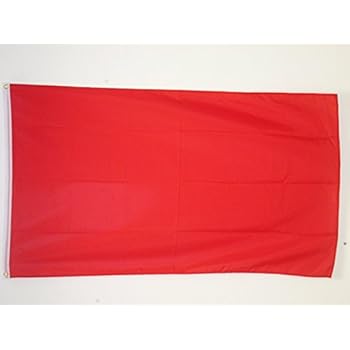Plain Red Flag 5ft x 3ft Large - 100% Polyester - Metal Eyelets - Double Stitched: Amazon.co.uk ...