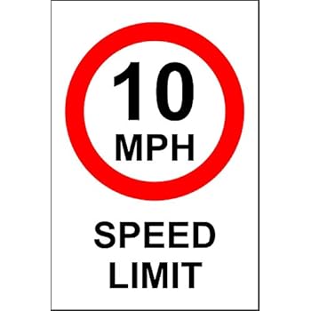 10 mph Speed limit sign - 3mm Aluminium sign 300mm x 200mm: Amazon.co ...