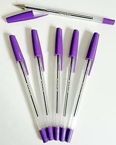 20x PURPLE FOCUS BALLPOINT PENS. MEDIUM POINT PURPLE BIROS. SMOOTH ...