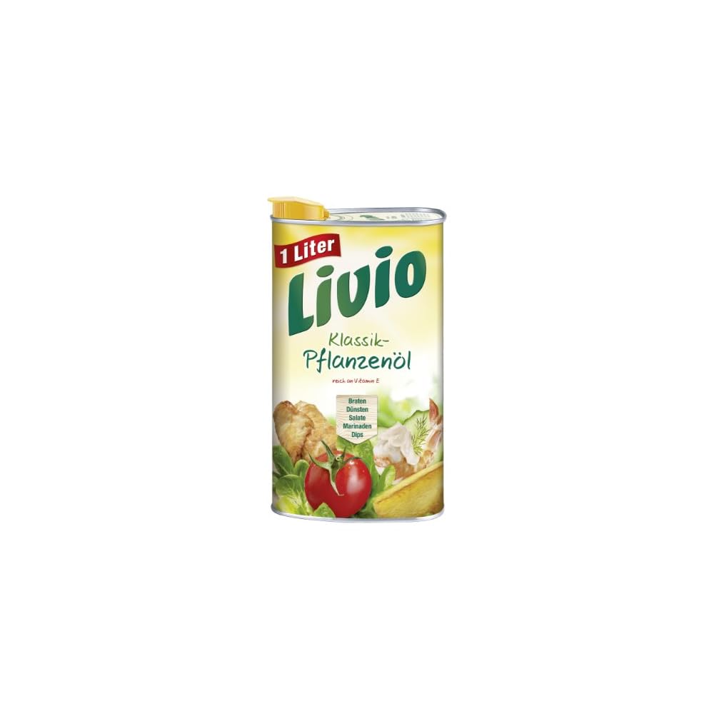 Livio Klassik Pflanzenöl, 6er Pack (6 x 1 l) ★ Frittieröl – Öl zum ...