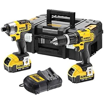 Dewalt DCK266P2T-GB XR Combi Drill and Impact Driver Brushless Kit in TSTAK Box, 1 W, 18 V ...