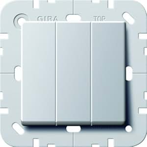 Gira 2845203 Taster 3 fach Schließer 1 polig Gira E22 BS 80 Aluminium ...