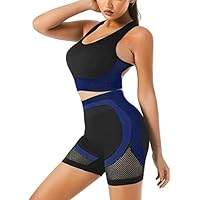 Veriliss 2 Pcs Gym Sets For Women Tracksuit Womens Full Set Outfits Workout Yoga Shorts Leggings ...