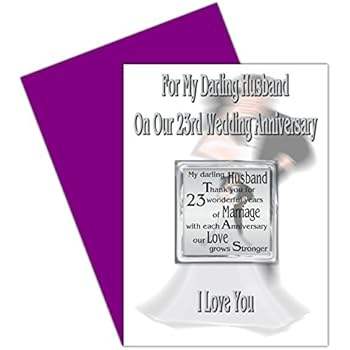 My Husband 23rd Wedding Anniversary Card - On Our Silver Plate ...