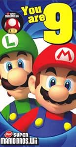 Super Mario Bros - Age 9 Birthday Card With Screen Wipe - 9th: Amazon ...