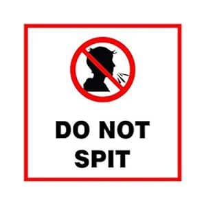 ISEE 360® Do Not Spit Sticker Combo Caution Warning Office Business ...