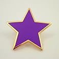 Plain Purple Star pin Badge : Amazon.co.uk: Fashion