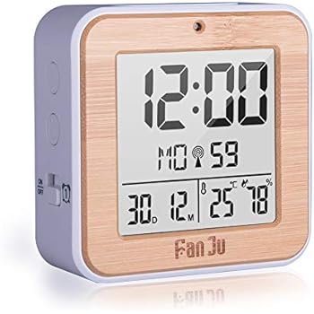 FanJu FJ3533W LCD Digital Funkwecker Kleiner mit Doppelalarm / Batterie ...
