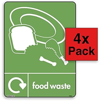 Food Waste Bin Sticker\Sign - WRAP, Self Adhesive Vinyl [A4 200mm x ...