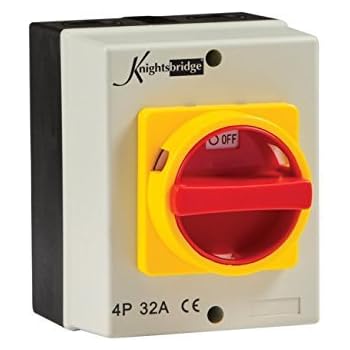 20 Amp 4 Pole Rotary Isolator Switch Surface Mounted IP65 Lockable ...