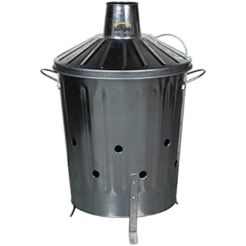 Mini Garden Incinerator Small Fire Bin Galvanised 15 Litre Burning Wood ...
