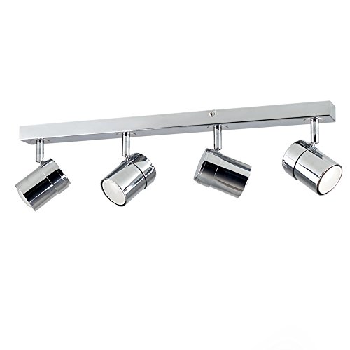 Buy Modern 4 Way Straight Bar Ceiling Spotlight Fitting in a Polished ...