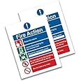 Stcky Acrylic Fire Action Notice Sign - 15 x 20 cm Ideal Sized Fire ...
