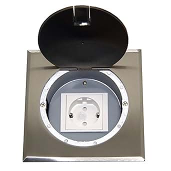 Einbausteckdose Fußbodensteckdose Steckdose 1 x Schuko Edelstahl für ...
