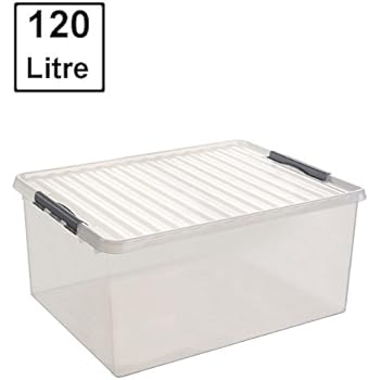 EXTRA LARGE CLEAR PLASTIC STORAGE BOX WITH LID 133 LITRE: Amazon.co.uk ...