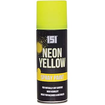 2 x YELLOW Fluorescent Neon Spray Paint Matt DIY Interior Exterior ...
