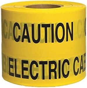 CAUTION ELECTRIC CABLE WARNING TAPE UNDERGROUND 25 MTRS : Amazon.co.uk ...