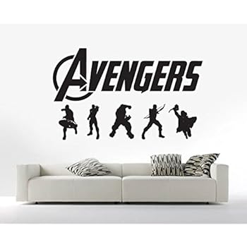Avengers Marvel Silhouettes Vinyl Wall Art Sticker Decal Mural Transfer ...