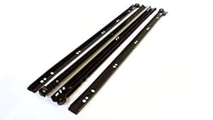Metal Roller Bottom Fix Drawer Runners 250mm-600mm Brown ( 1 Pair ...