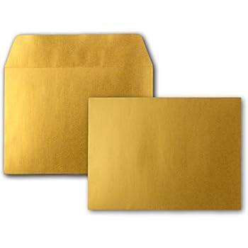 10 Stk. BRIEFUMSCHLÄGE matt gold/Briefkuvert/Kuvert/Format C5 (23 x 16 ...