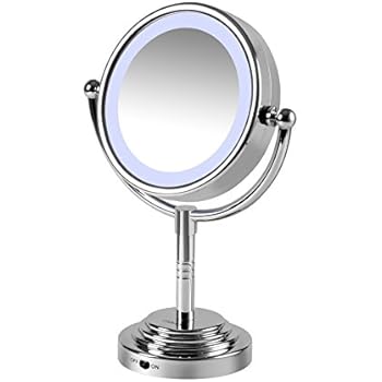 Modern Adjustable Silver Chrome Battery Operated Magnifying LED ...