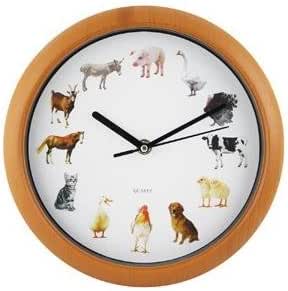 ANIMAL CLOCK. Wall clock featuring 12 different farm animal sounds each ...