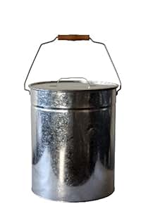 Galvanized ash bucket with lid: Amazon.co.uk: Kitchen & Home