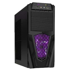 EZCOOL K2 PURPLE LED BLACK ATX COMPUTER DESKTOP GAMING CASE FRONT USB 3 ...