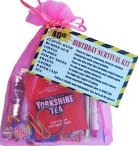 Pink 40th Birthday Survival kit Gift Present Card Fun Cheeky Gift Funny ...