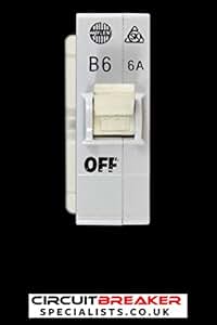 WYLEX 6 AMP TYPE B 3 kA MCB CIRCUIT BREAKER 240V PUSH PLUG IN BS 3871 ...