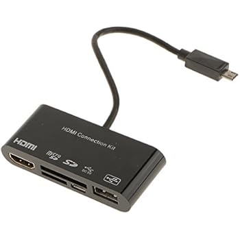 Portable 5in1 Micro USB MHL to HDMI HDTV Adapter USB OTG SD Card Reader ...