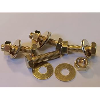 M6X20 BRASS HEX HEAD BOLTS NUTS & WASHERS (PACK 0F 5) BRASS SET SCREWS ...