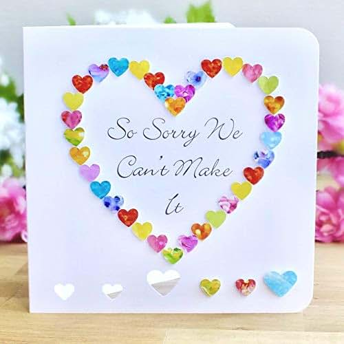 Wedding Regret Card - 'So Sorry We Can't Make It' Invitation RSVP Reply ...