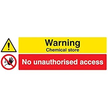 Chemical store keep door locked shut Safety sign - Self adhesive ...