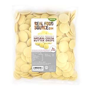 RealFoodSource Certified Organic Natural Edible Cocoa Butter Drops (1KG ...