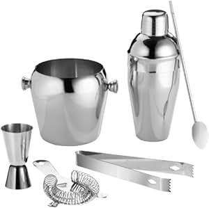 Cocktailmixer Set 6 tlg Edelstahl Cocktailmixerset: Amazon.de: Küche ...