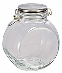 Glass Sweet Storage Jar Angled Storage Jar Container with Lid Stainless ...